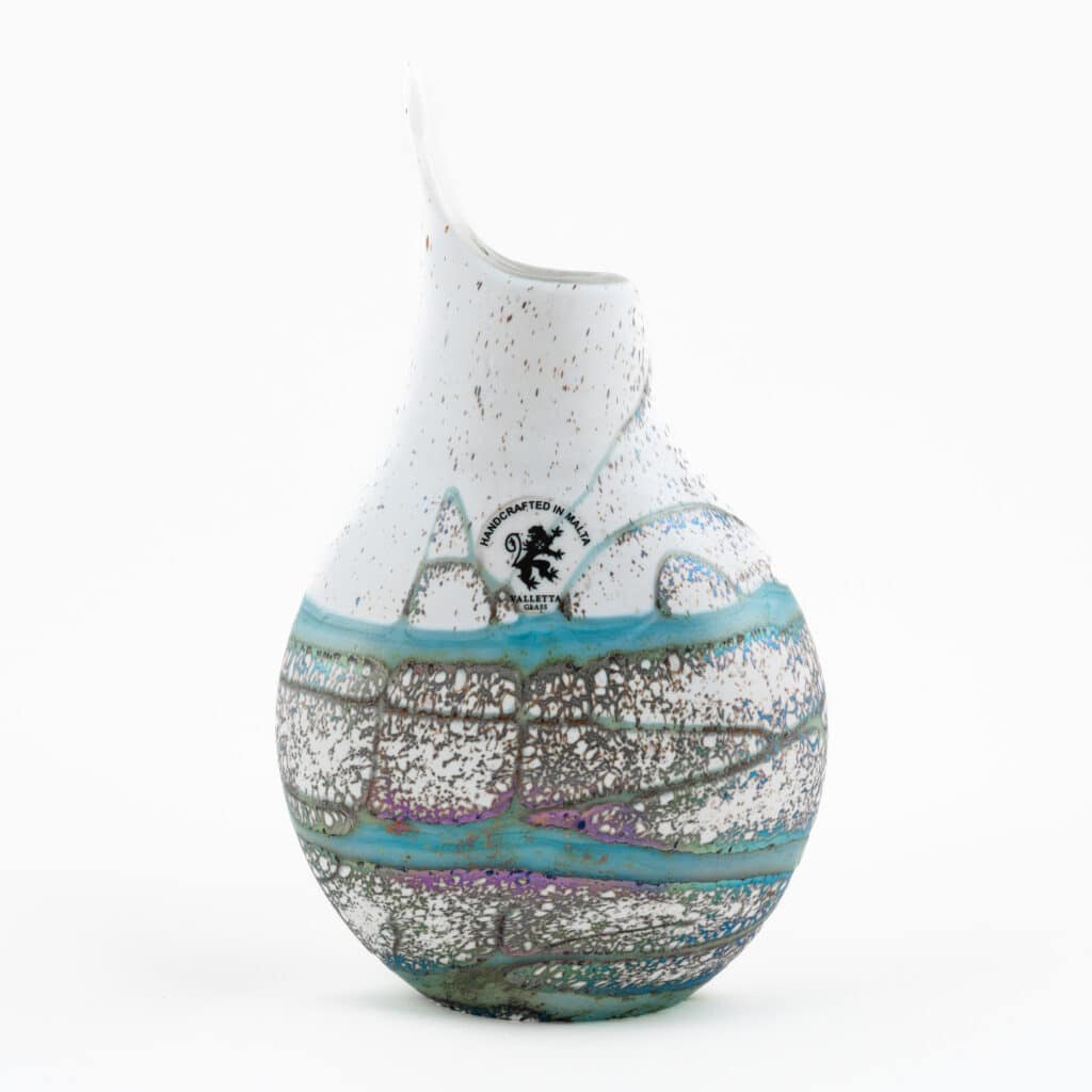 Elongated Flat Blown Glass Vase | Valletta Glass
